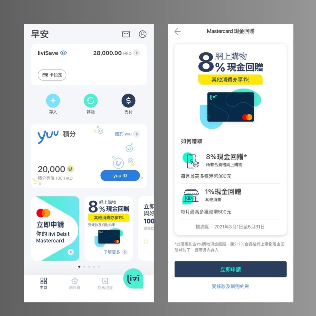 livi bank開戶實測〡網購回贈高達8% 教你解鎖3%存款年息+$5,000推薦獎賞